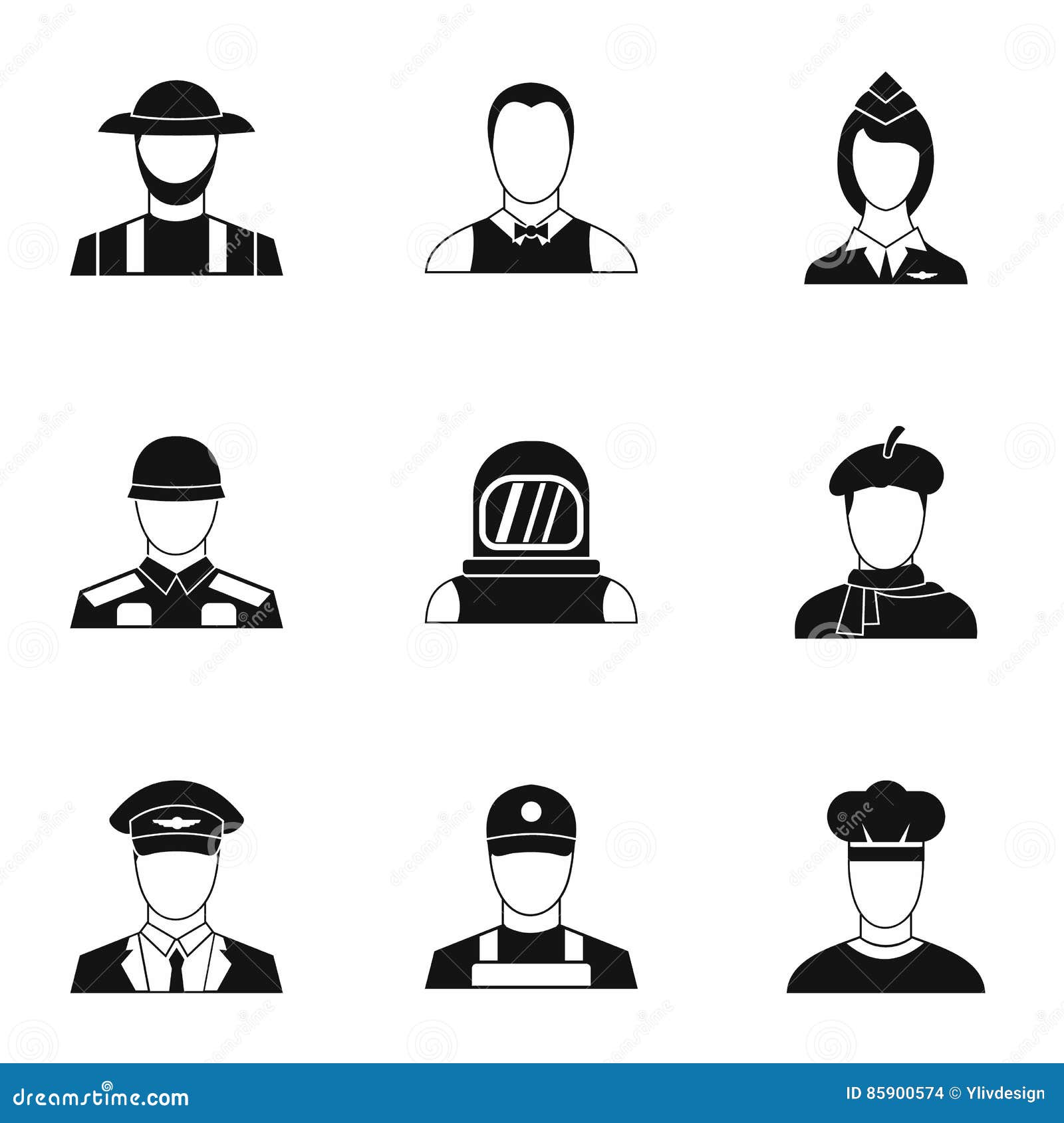 Workers Icons Set, Simple Style Stock Vector - Illustration of chef ...