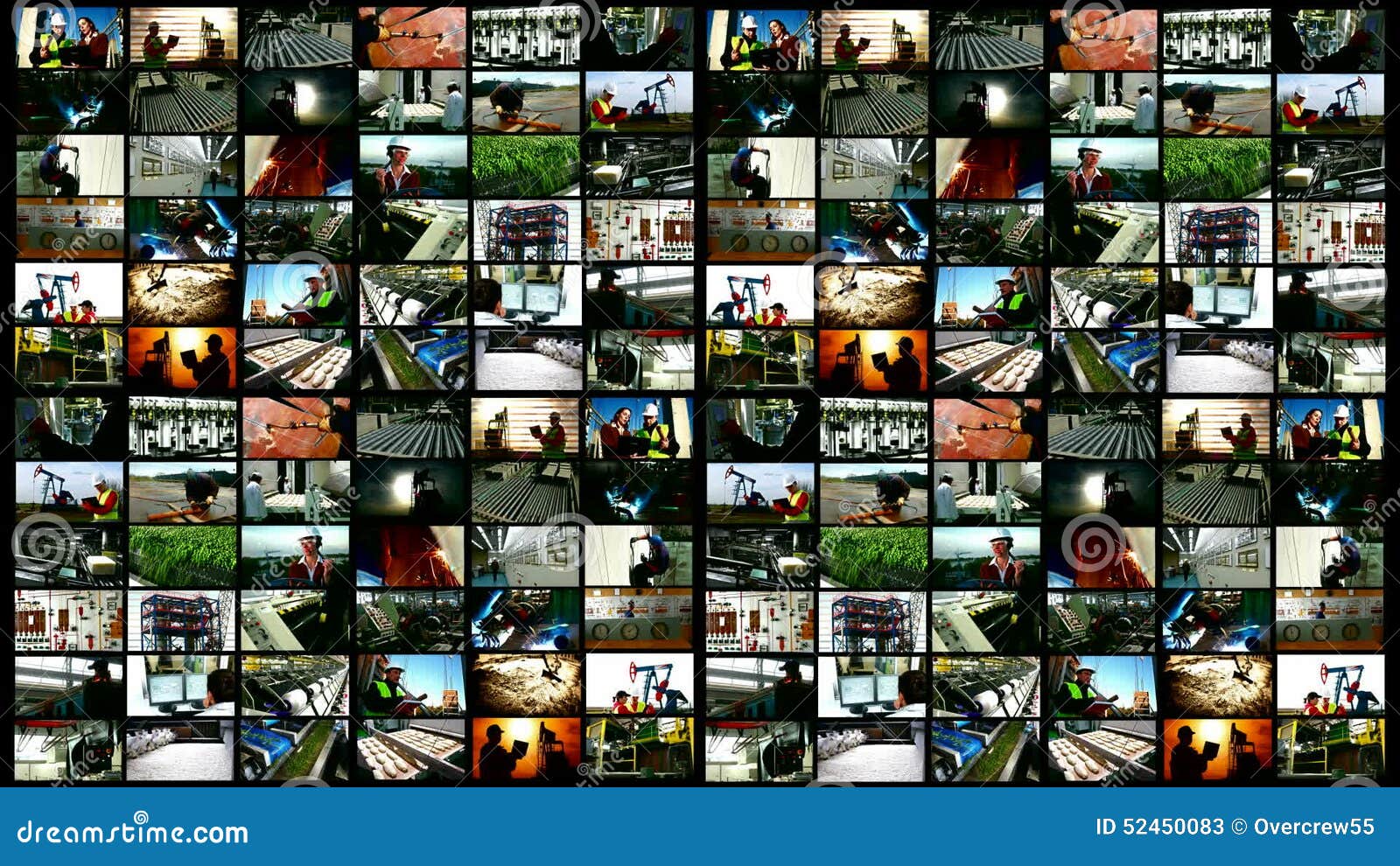 Workers and Industrial Production- Split Screen Stock Video - Video of ...