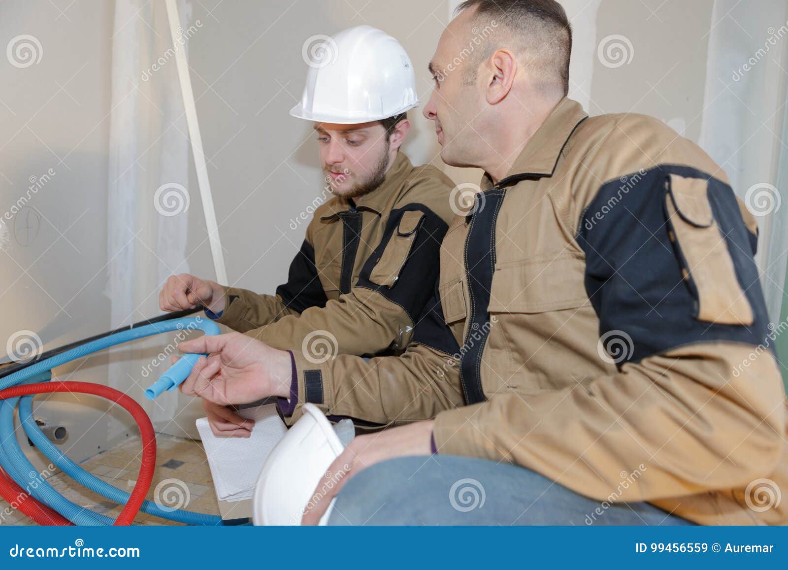 Workers Inspecting Materials First Stock Image - Image of fitting ...