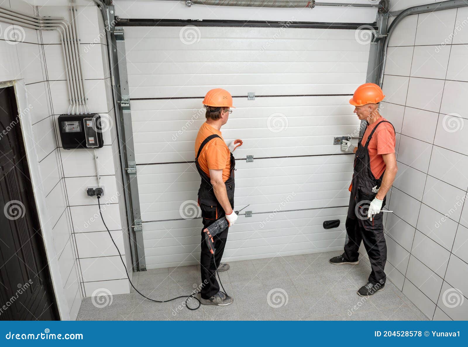 Workers are Installing Lift Gates in the Garage Stock Photo - Image of ...
