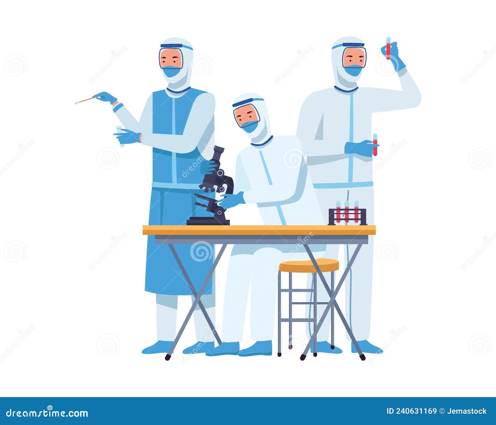 Workers in laboratory stock vector. Illustration of medical - 240631169