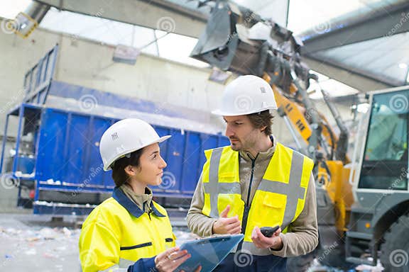Workers in Landfill Dumping Stock Photo - Image of consumption ...