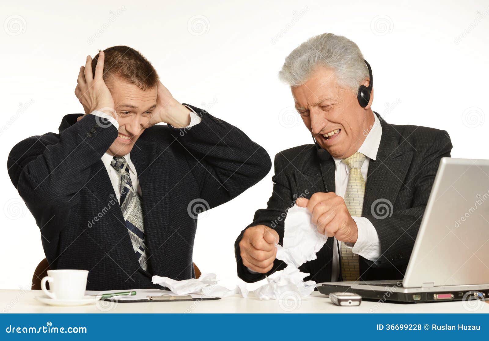 Workers with laptop stock photo. Image of casual, crew - 36699228