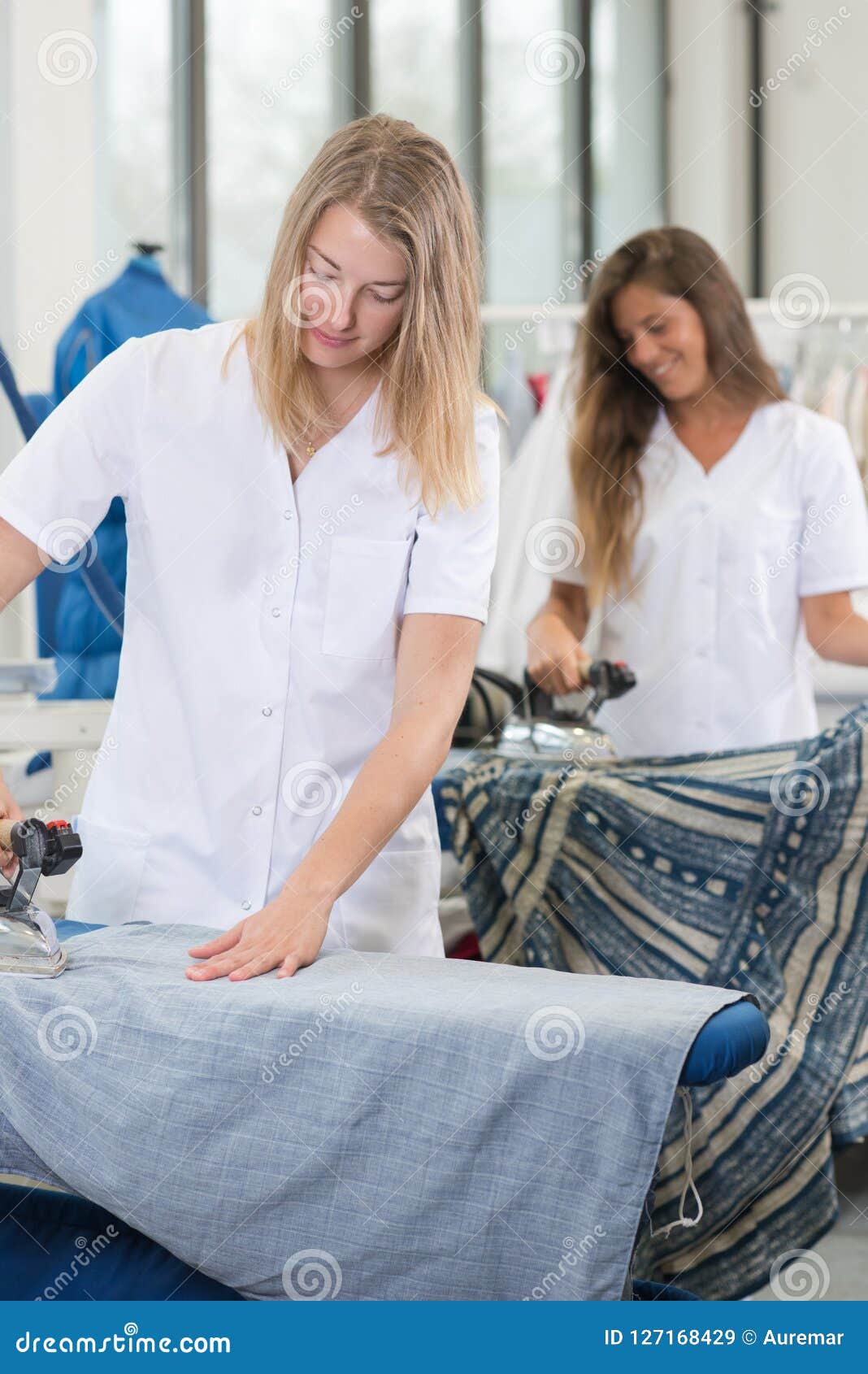 Workers Laundry Ironing Clothes Iron Dry Stock Image - Image of iron ...