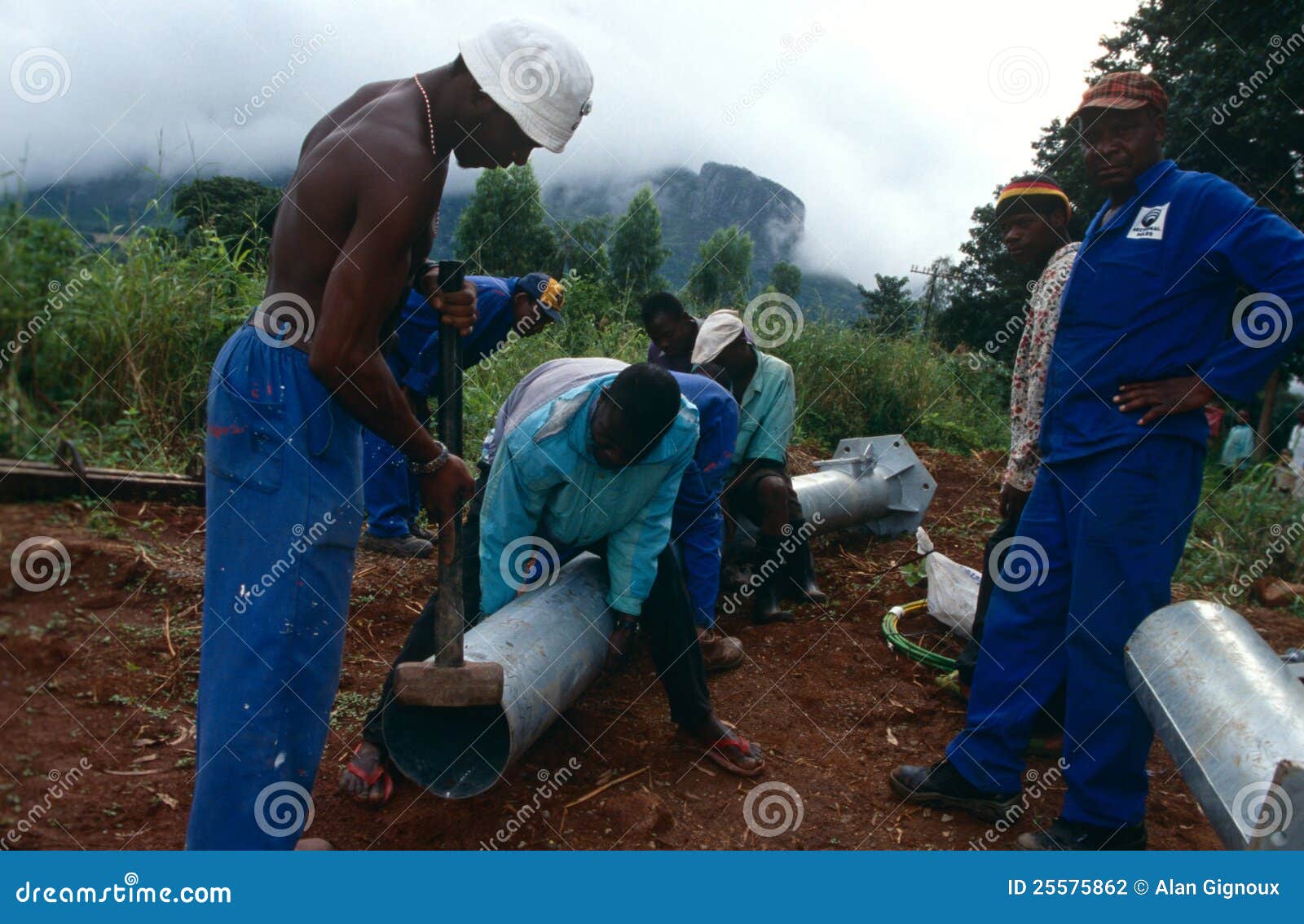 Workers Laying Pipes, Malawi Editorial Photography - Image of workers ...