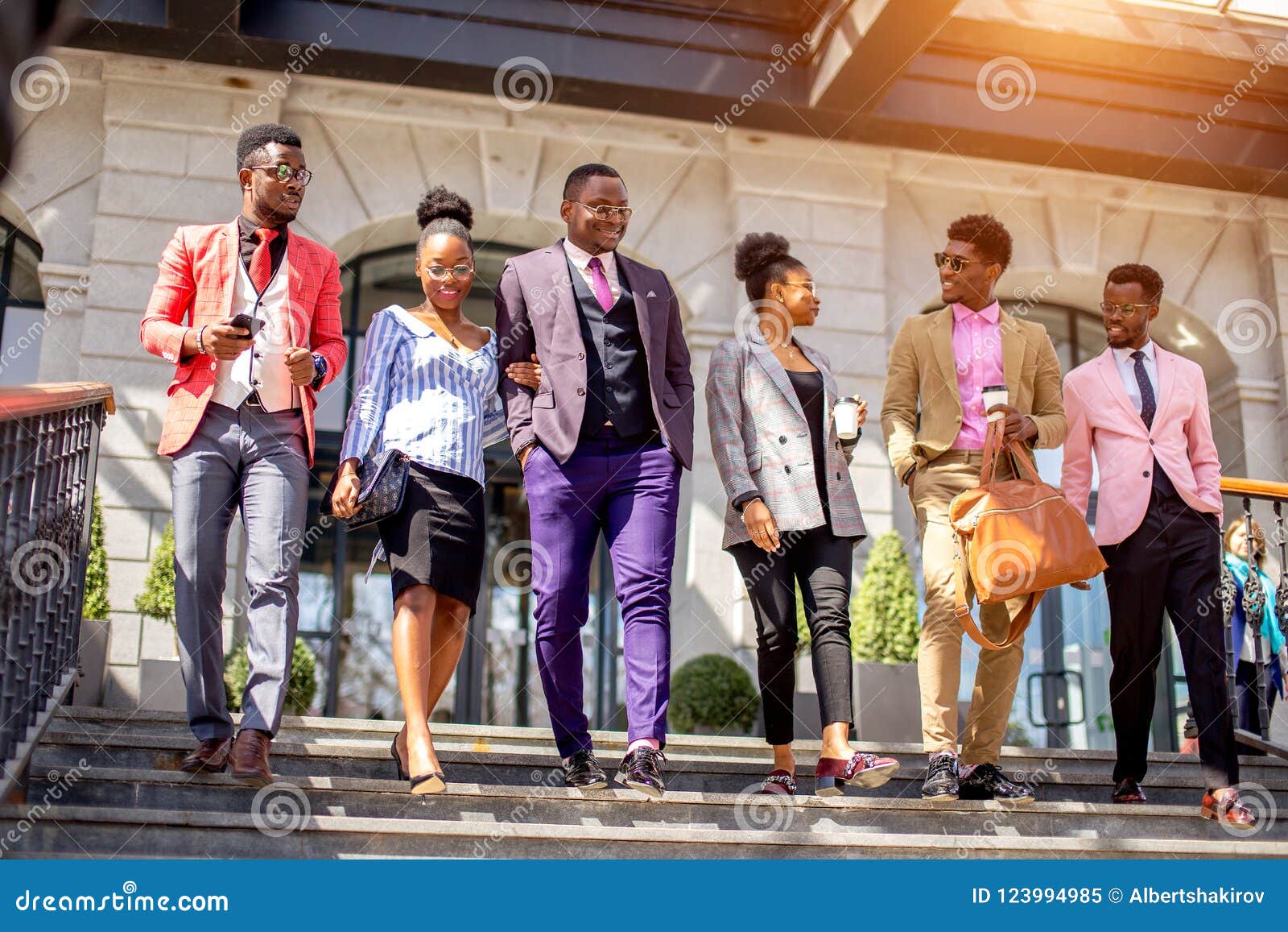 Workers Leaving Their Workplace with Positive Expressions Stock Image ...