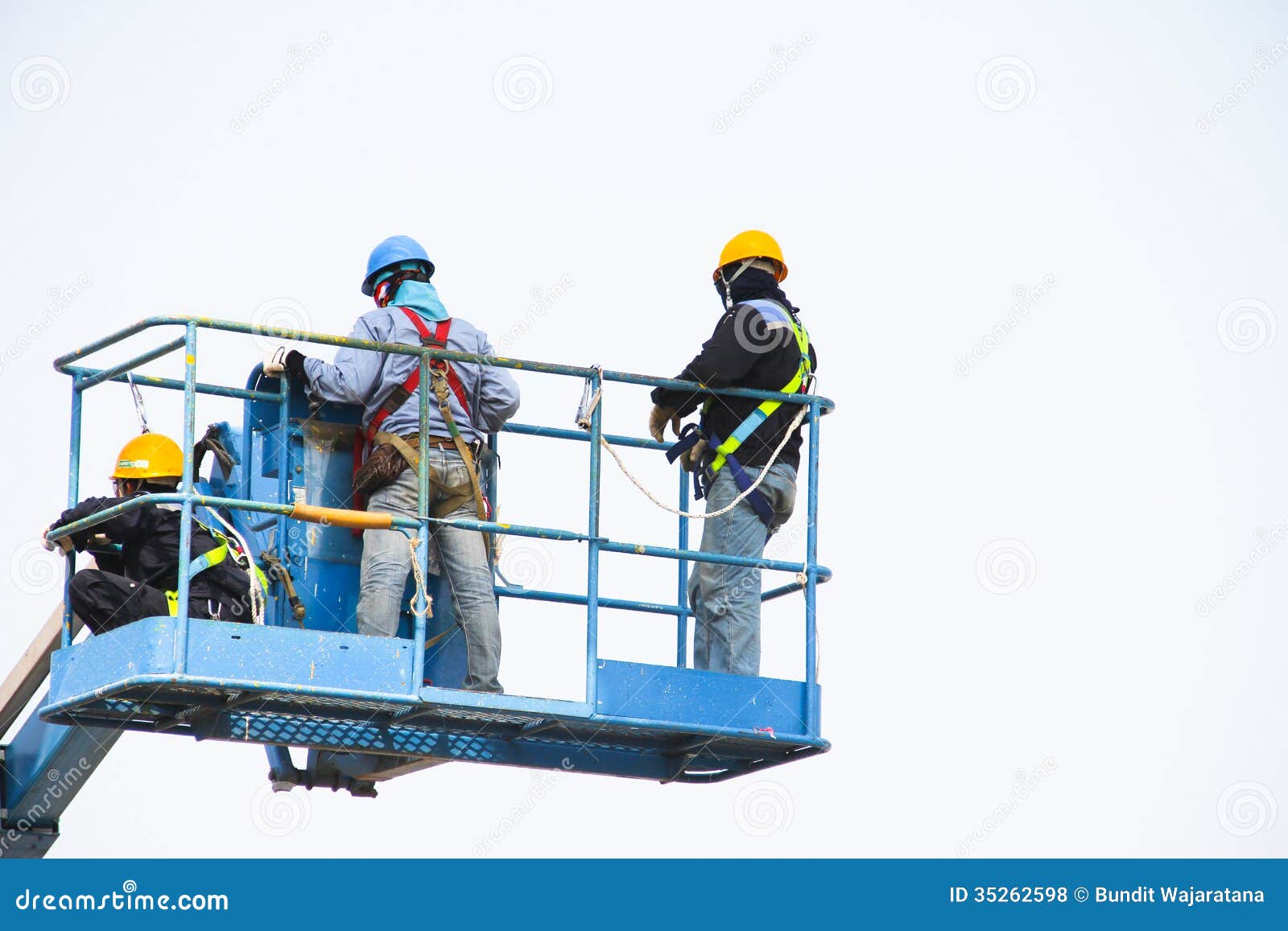 Workers on lifts stock photo. Image of iron, hoist, industry - 35262598