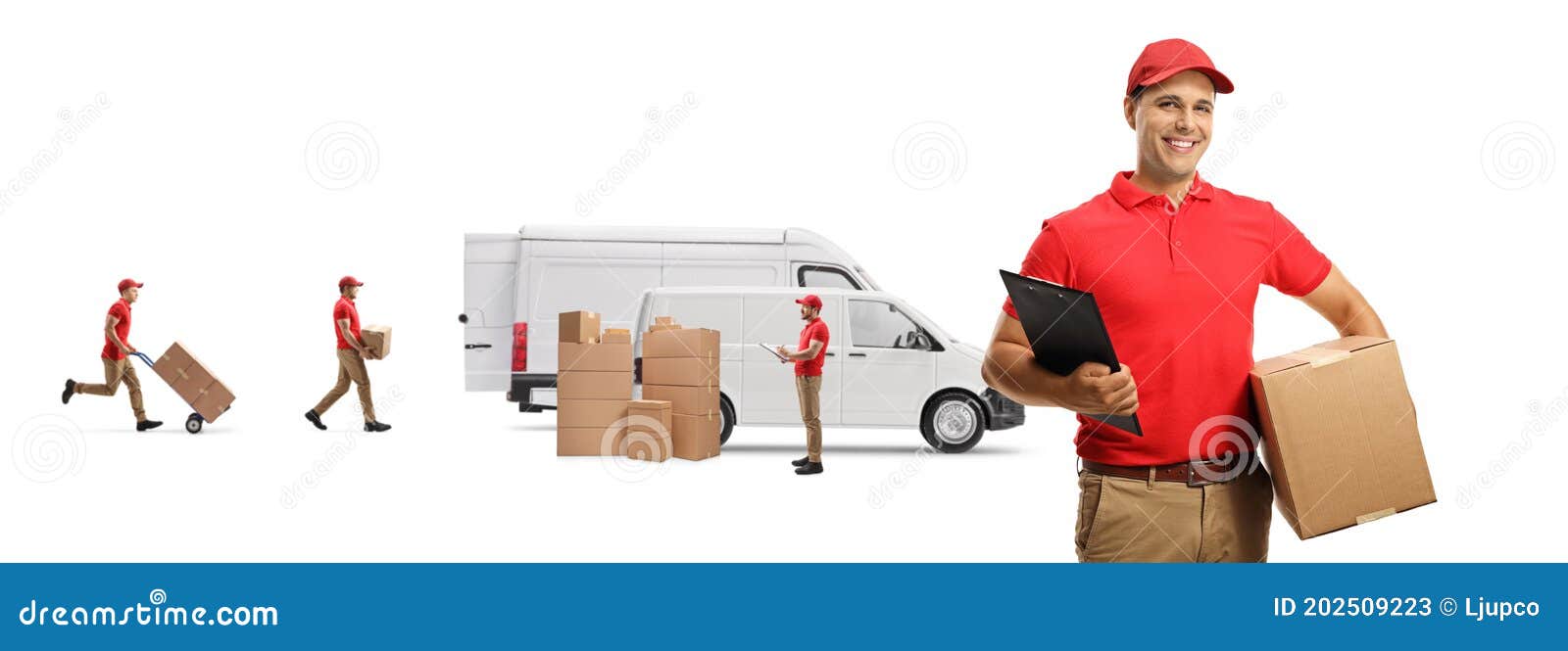 Workers Loading Boxes into Transport Vans Stock Image - Image of ...