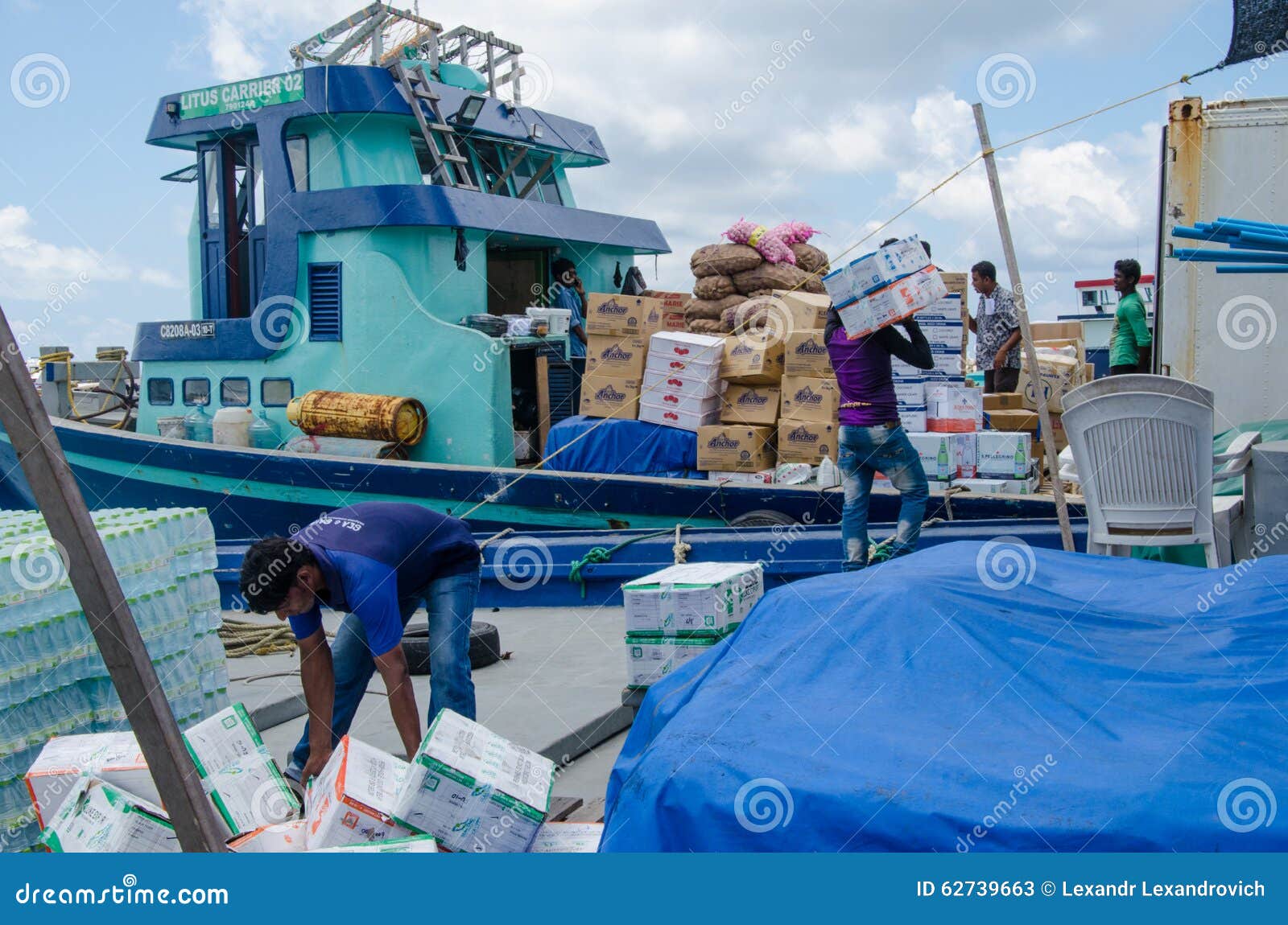 Supply Boat Transfer Cargo To Oil And Gas Industry And Moving Cargo ...