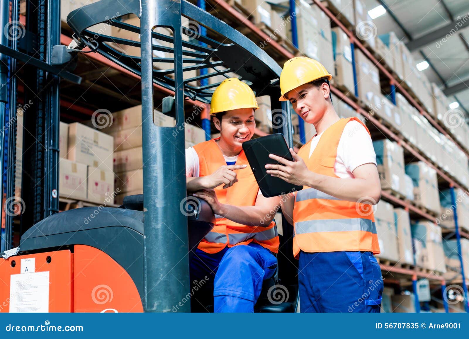 Workers in Logistics Warehouse Stock Image - Image of repository, high ...