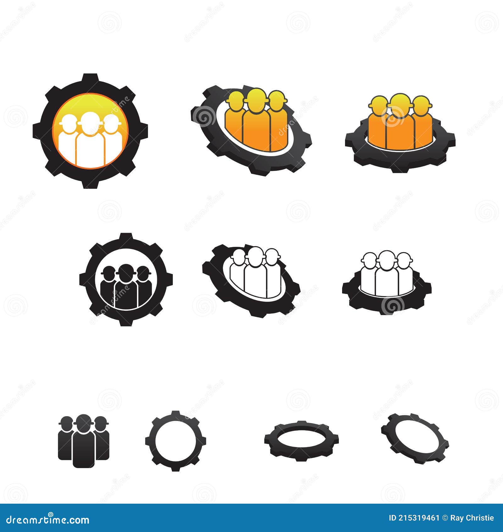 Logo or Icon of Workers with Its Elements Stock Vector - Illustration ...