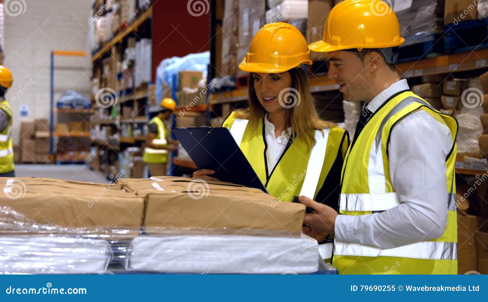 Workers Looking at Checklist Stock Video - Video of cardboard, package ...