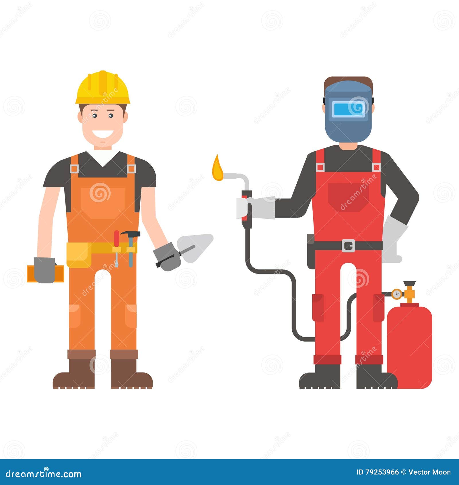 Workers man vector set. stock vector. Illustration of electrician ...