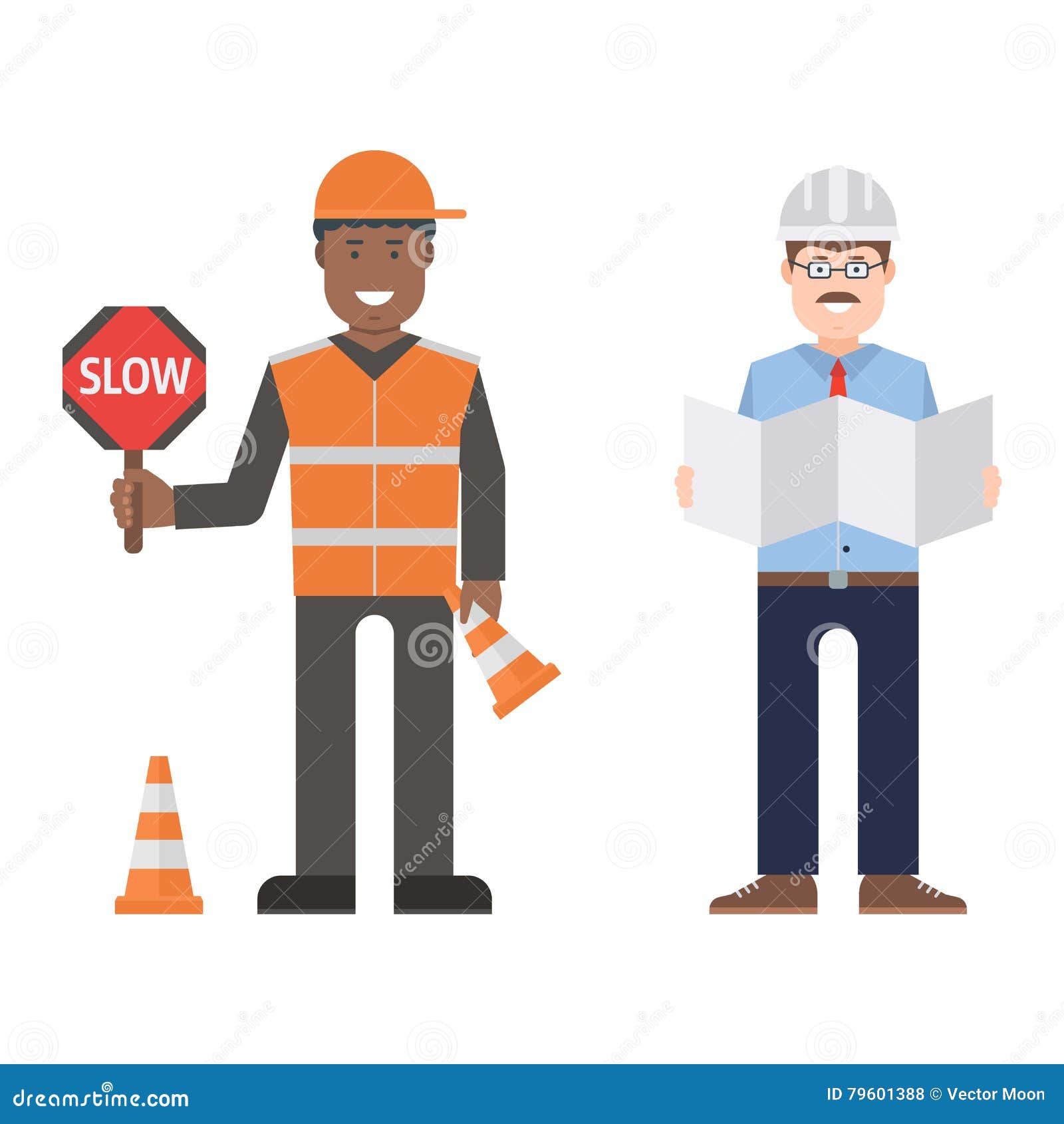 Workers man vector set. stock vector. Illustration of concept - 79601388