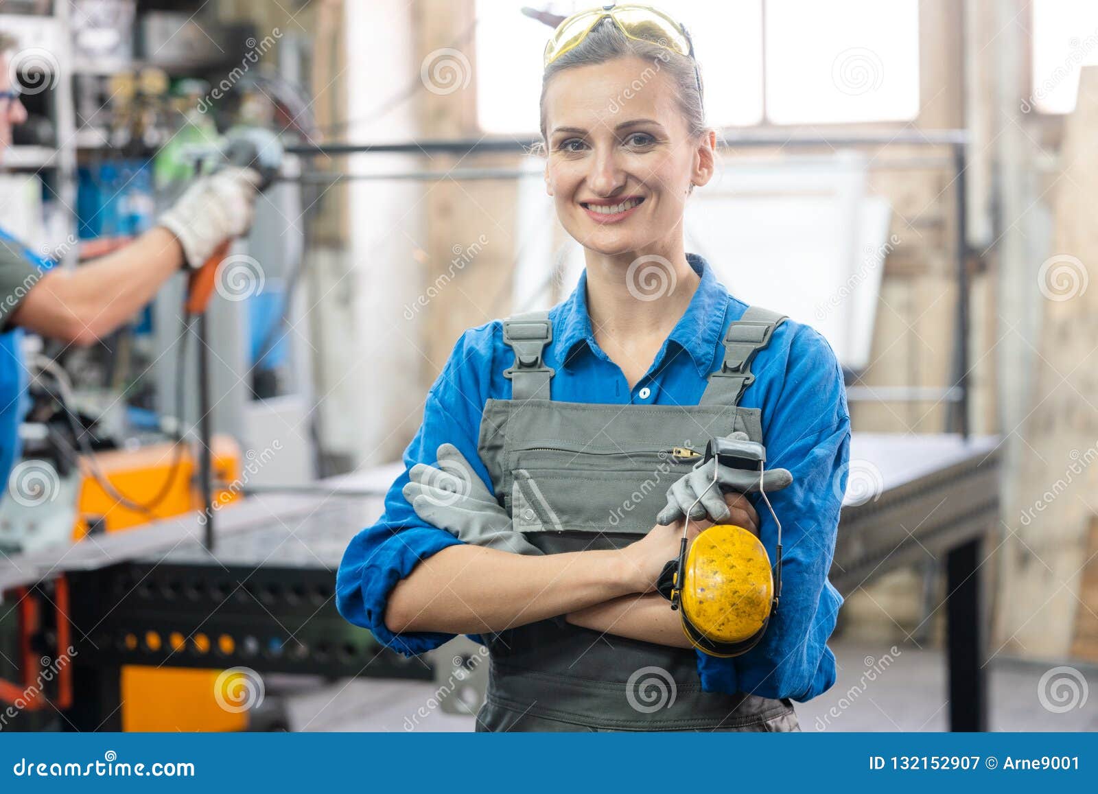 Workers in a Metal Workshop Stock Image - Image of german, factory ...