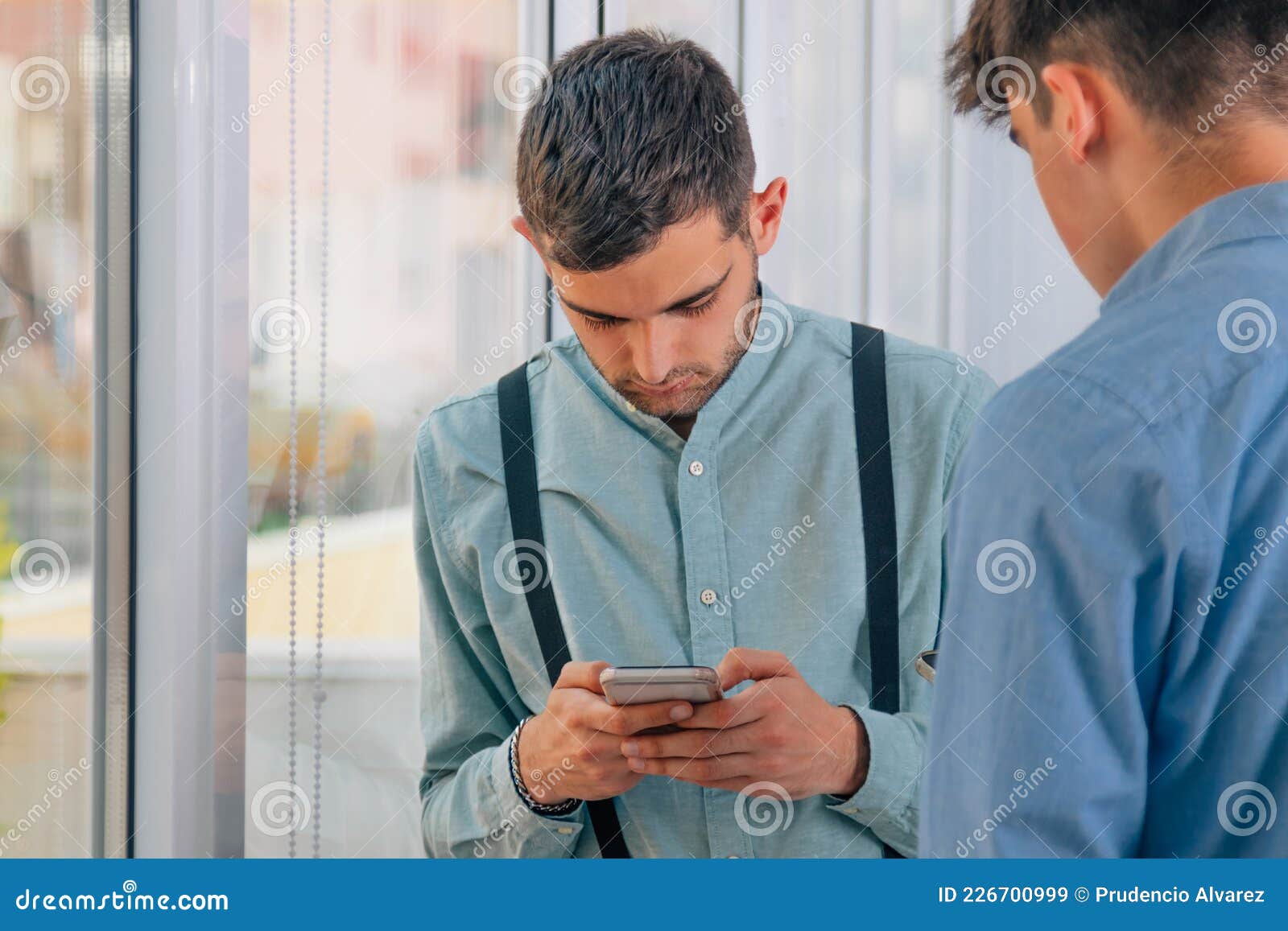 Workers in the Office with Mobile Phones Stock Image - Image of ...