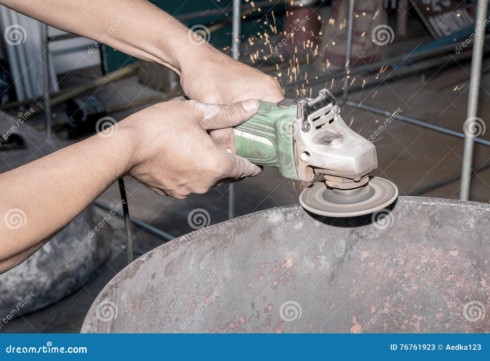 Workers Operate the Grinder Stock Image - Image of loud, finger: 76761923