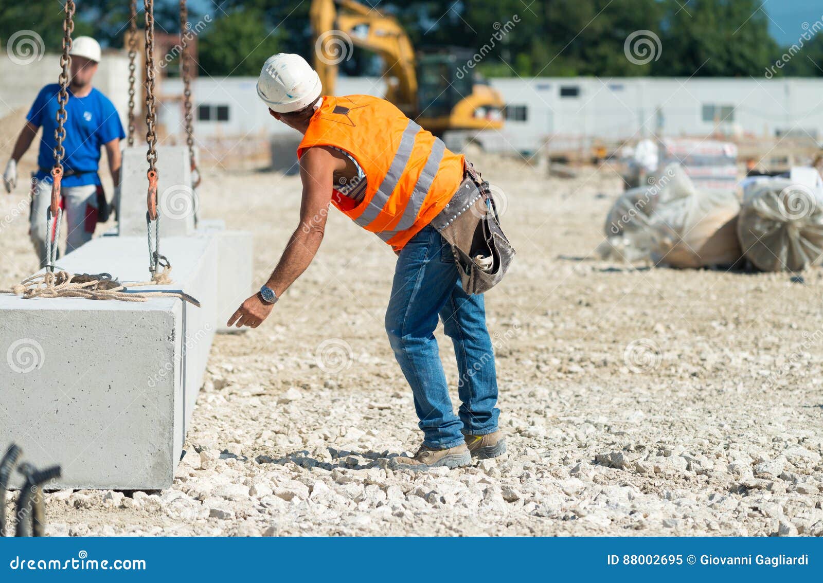 Workers Operating in Contruction Building Site Editorial Image - Image ...