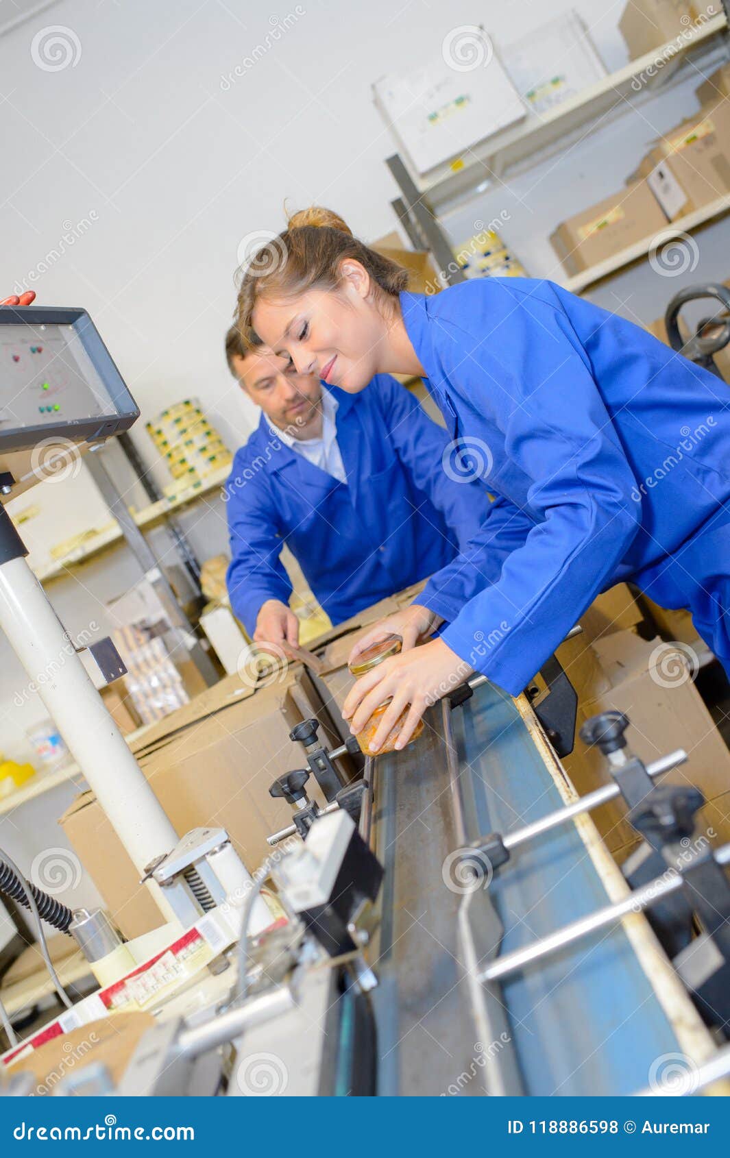 Workers Packing Parcels with Sticky Tape at Warehouse Stock Photo ...