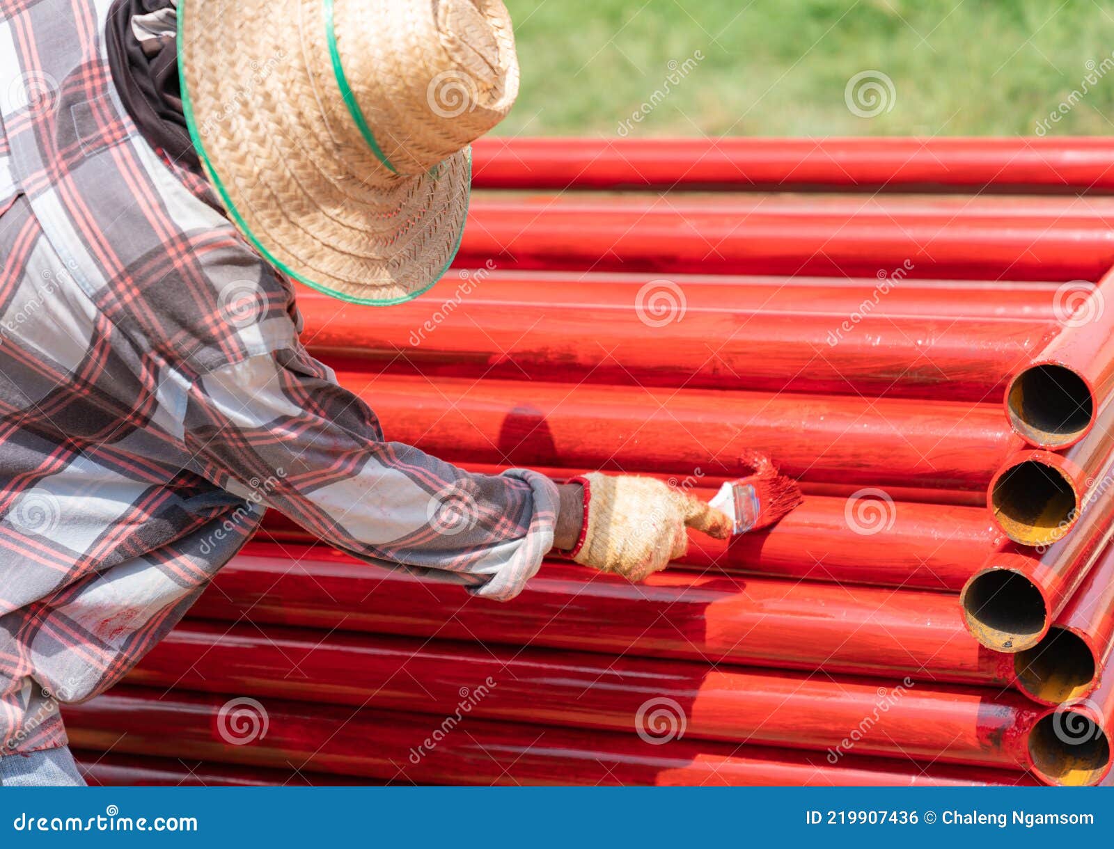 Workers are Painting Rust-proof Steel Structures Stock Photo - Image of ...