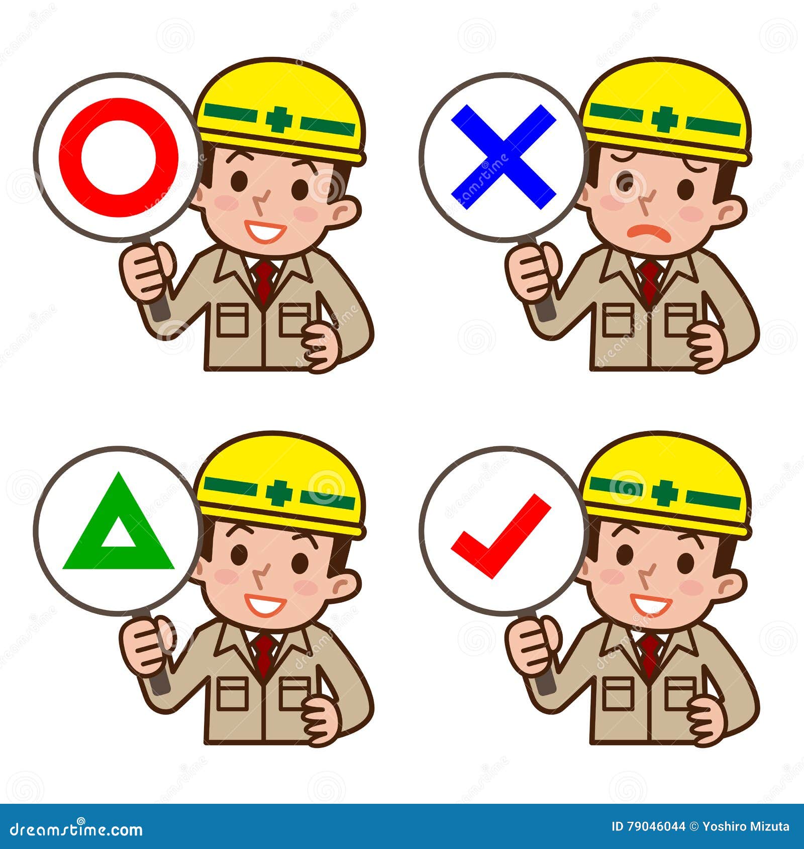 Workers with a Panel of Correct and Incorrect Answers Stock Vector ...