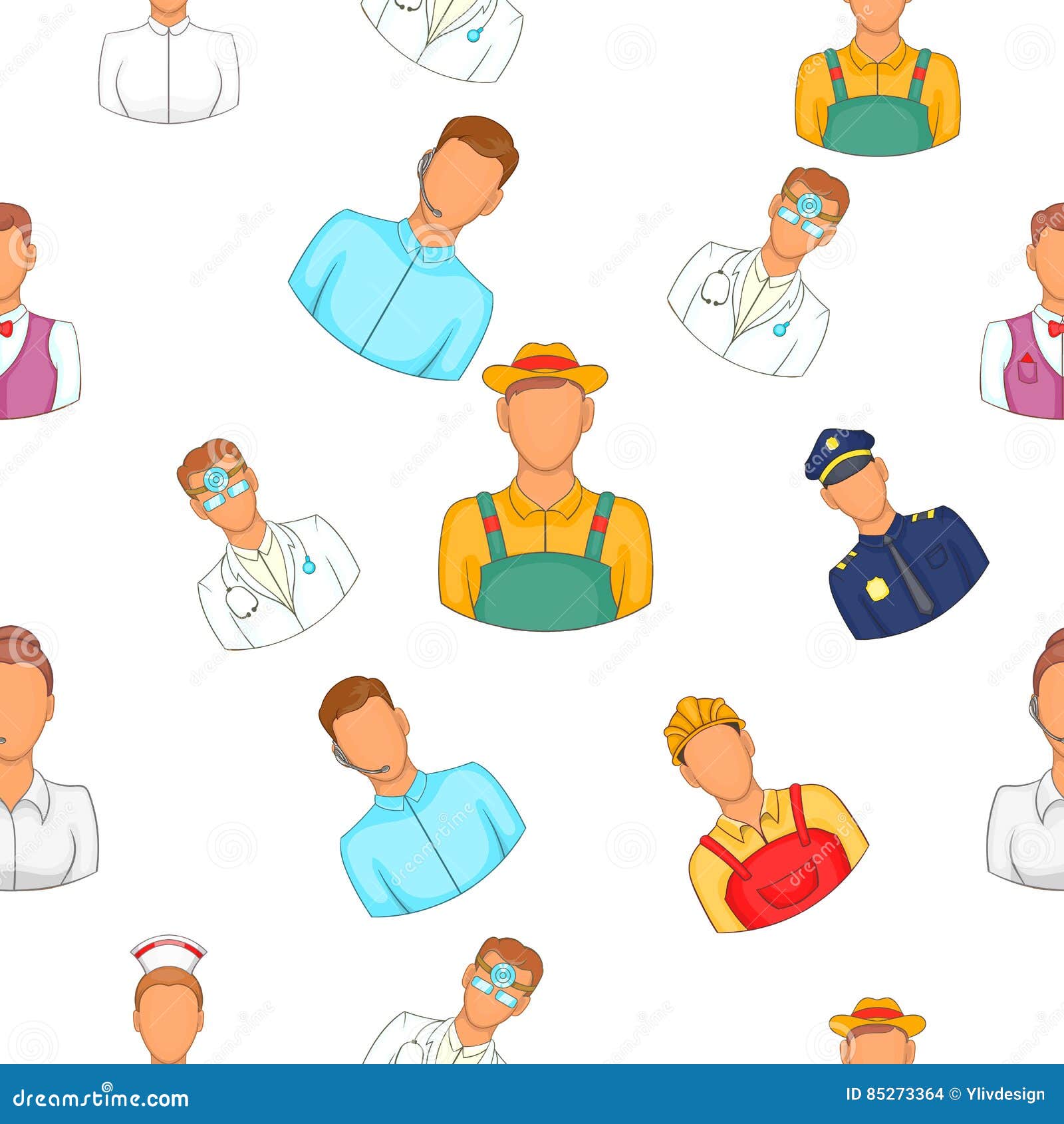 Workers Pattern, Cartoon Style Stock Vector - Illustration of police ...