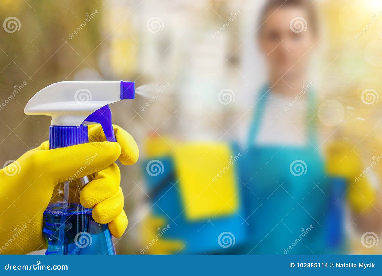Workers Perform Cleaning Using Cleaning Agents. Stock Photo - Image of ...