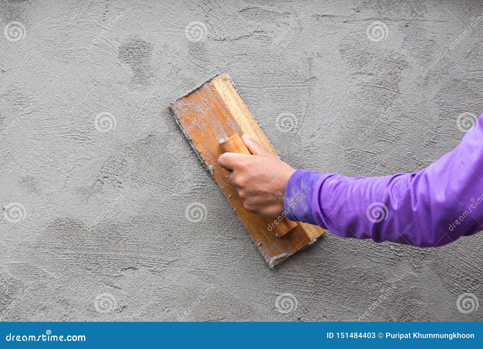 Workers are Plastered Walls. Hand Plasterer at Work Stock Image - Image ...