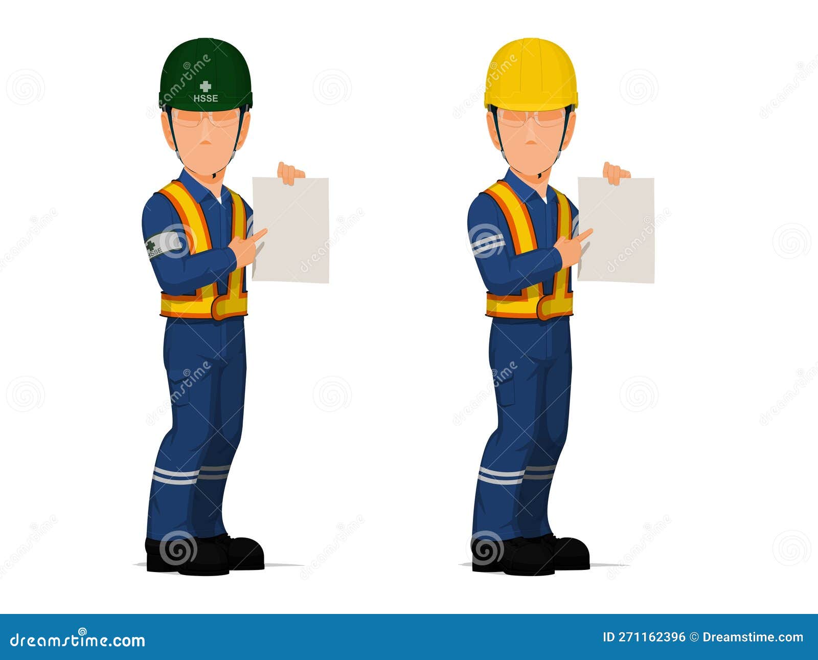 Workers Are Pointing To The Empty Paper On White Background Vector ...