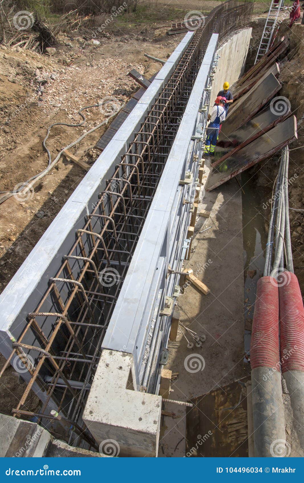 Preparing Formwork For First Floor Slab At Construction. Formworks And ...