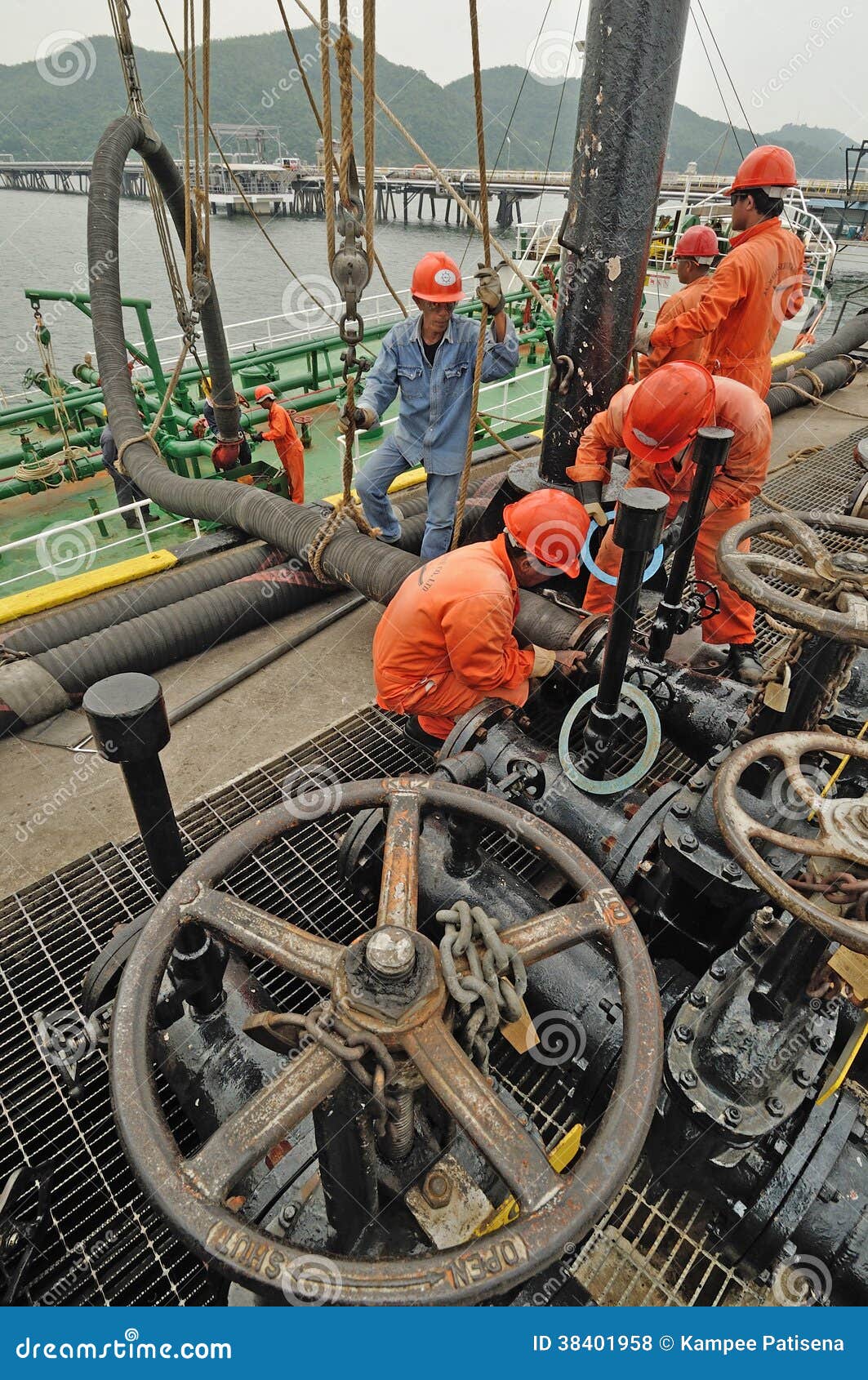 Workers Preparing for Loading Crude Oil Editorial Stock Photo - Image ...
