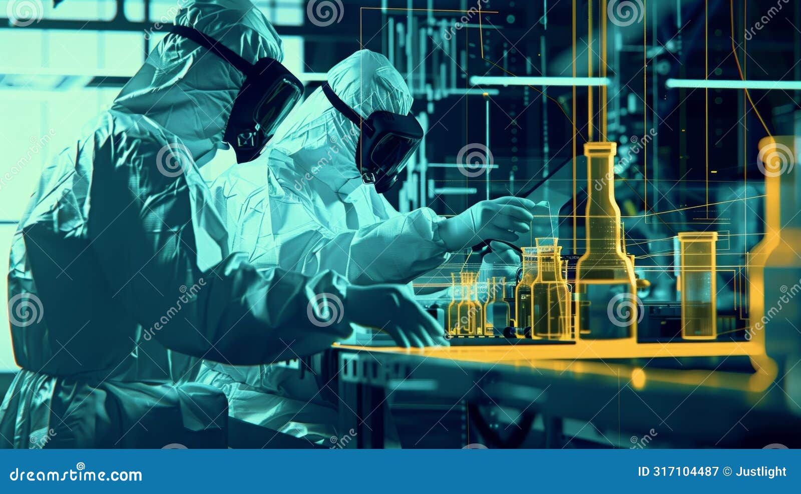 Workers in Protective Gear Oversee the Intricate Process of Proton Pack ...