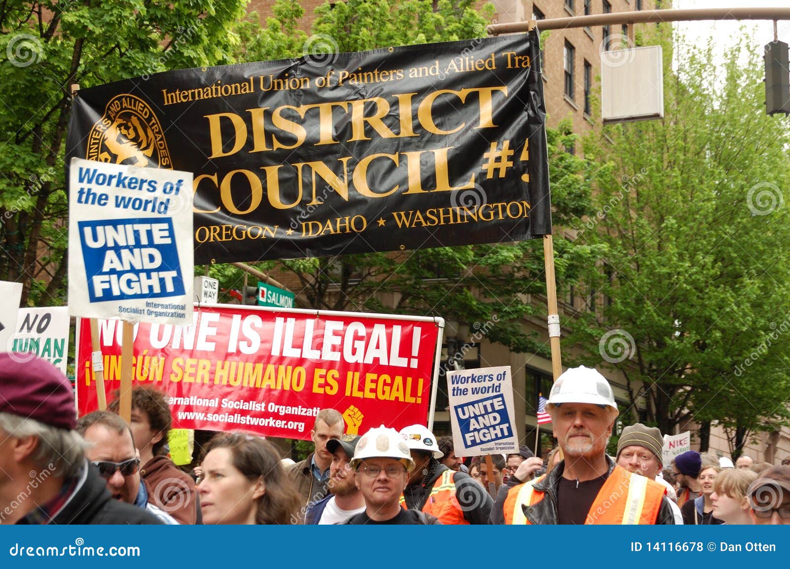 Workers Protesting editorial stock photo. Image of college - 14116678