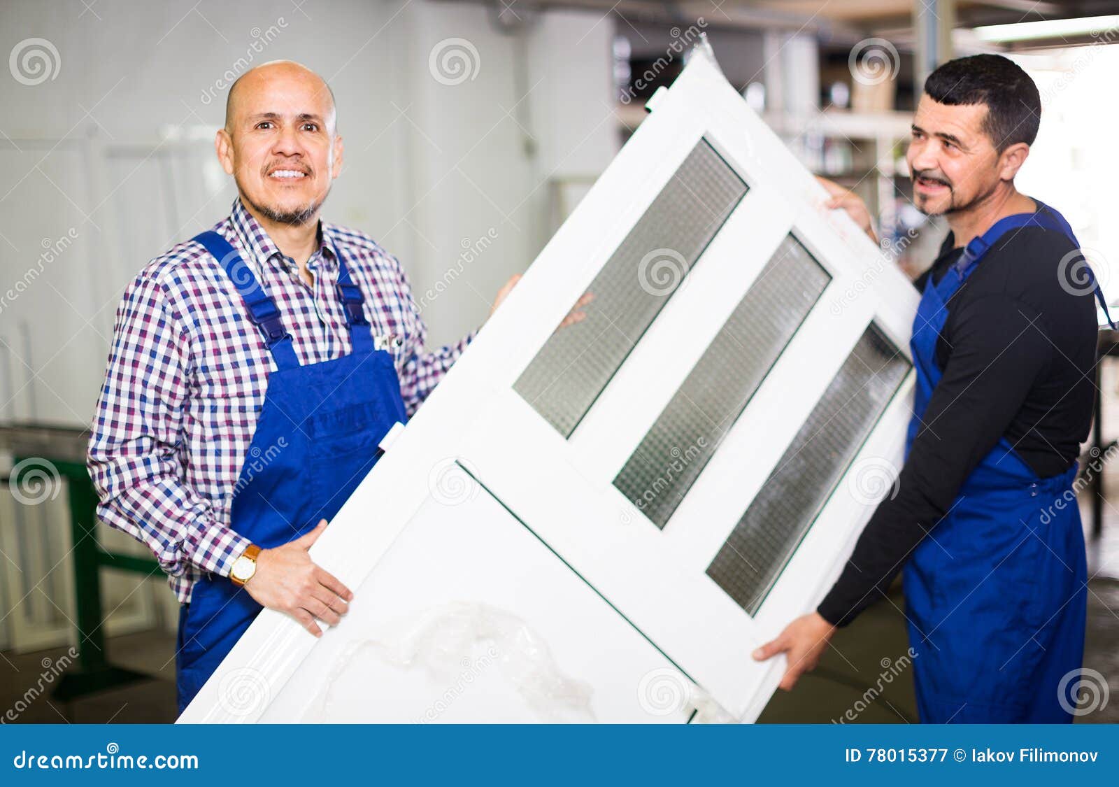 Workers with PVC Windows and Doors Stock Image - Image of door, factory ...