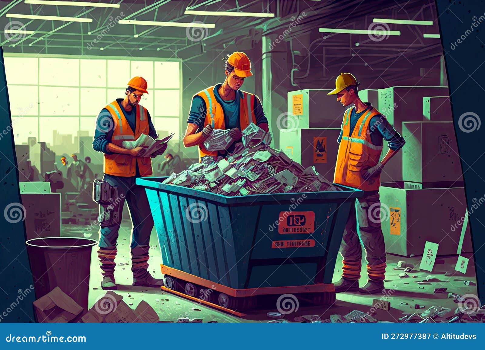 Workers in Recycling of Recyclables Factory Sort through and Sort ... Workers in Recycling of Recyclables Factory Sort through and Sort ...