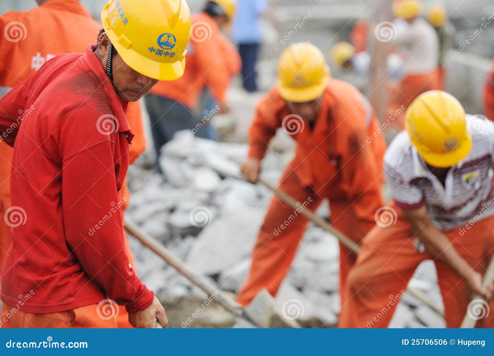Workers are repairing road editorial photo. Image of concrete - 25706506