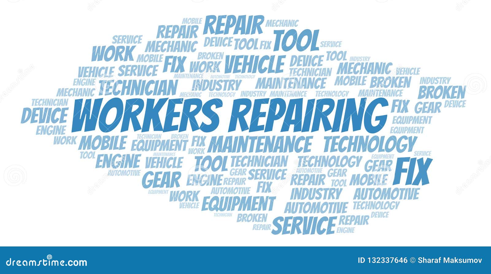 Workers Repairing Word Cloud Stock Illustration - Illustration of ...