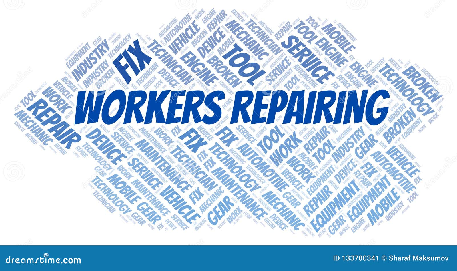 Workers Repairing Word Cloud Stock Illustration - Illustration of ...