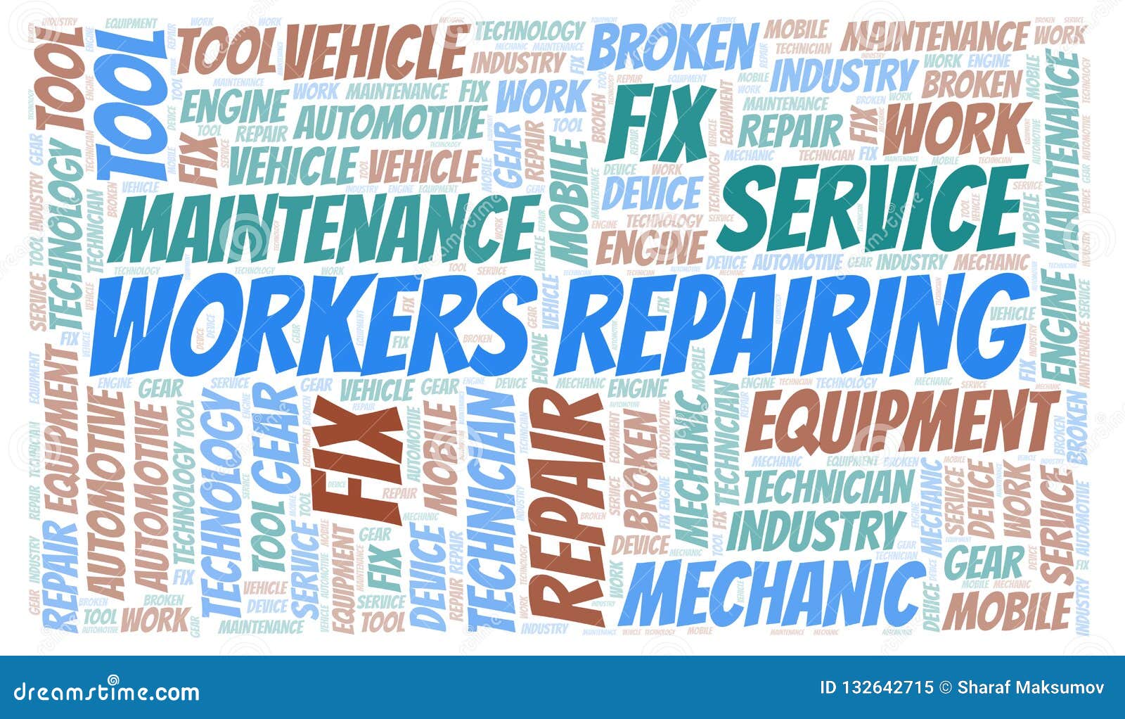 Workers Repairing Word Cloud Royalty-Free Stock Image | CartoonDealer ...