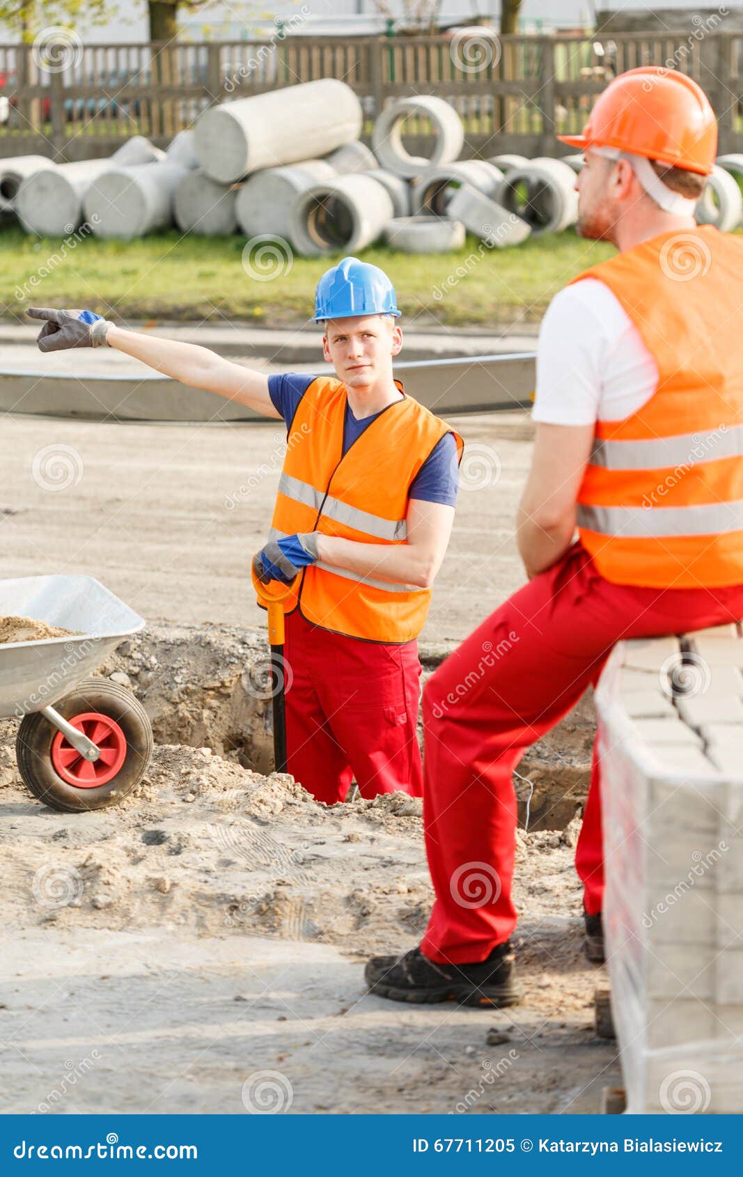 Workers Resting during Worktime Stock Image - Image of industrial, road ...