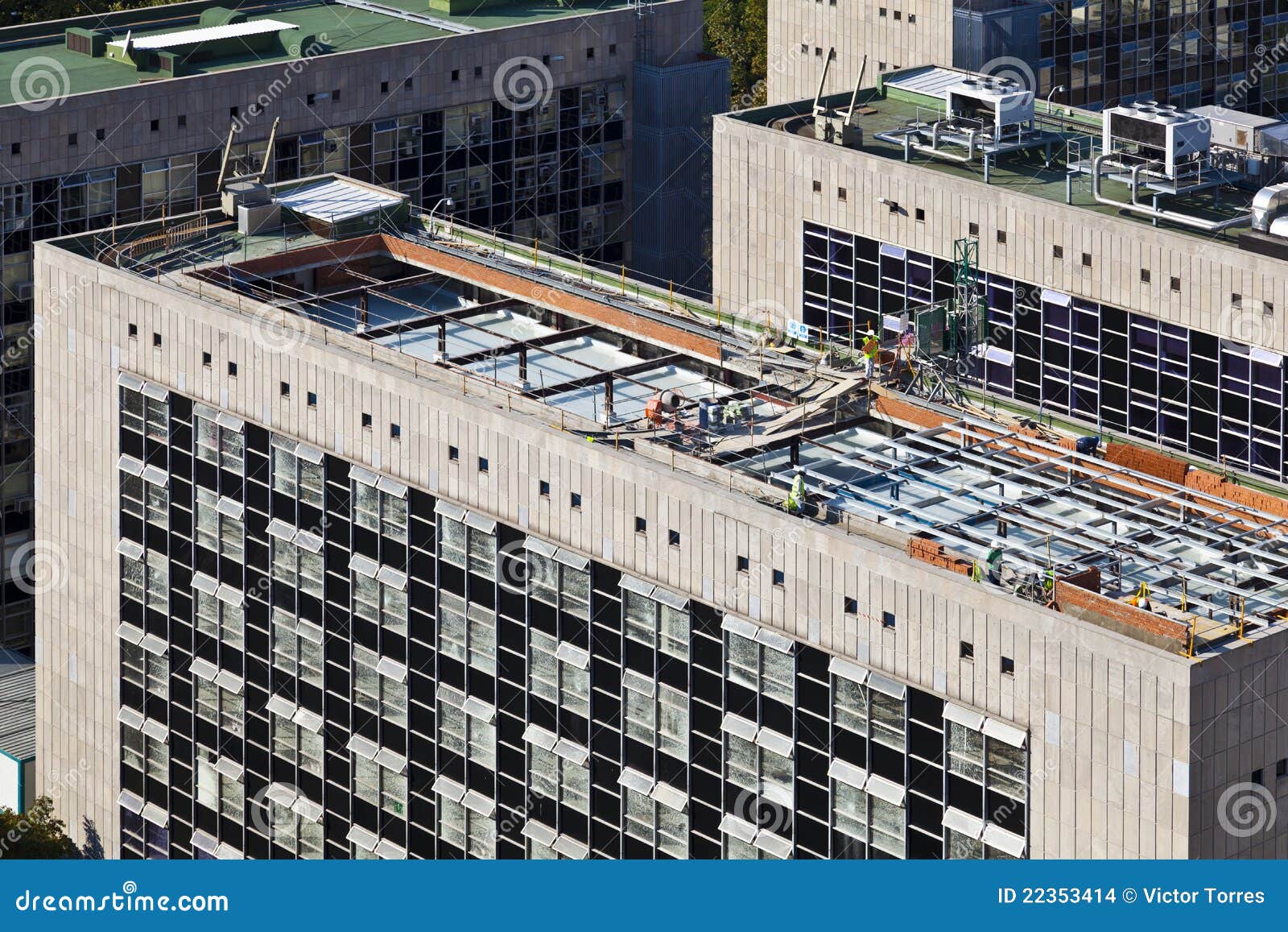 Workers Restoring a Building Roof Stock Photo - Image of exterior, roof ...