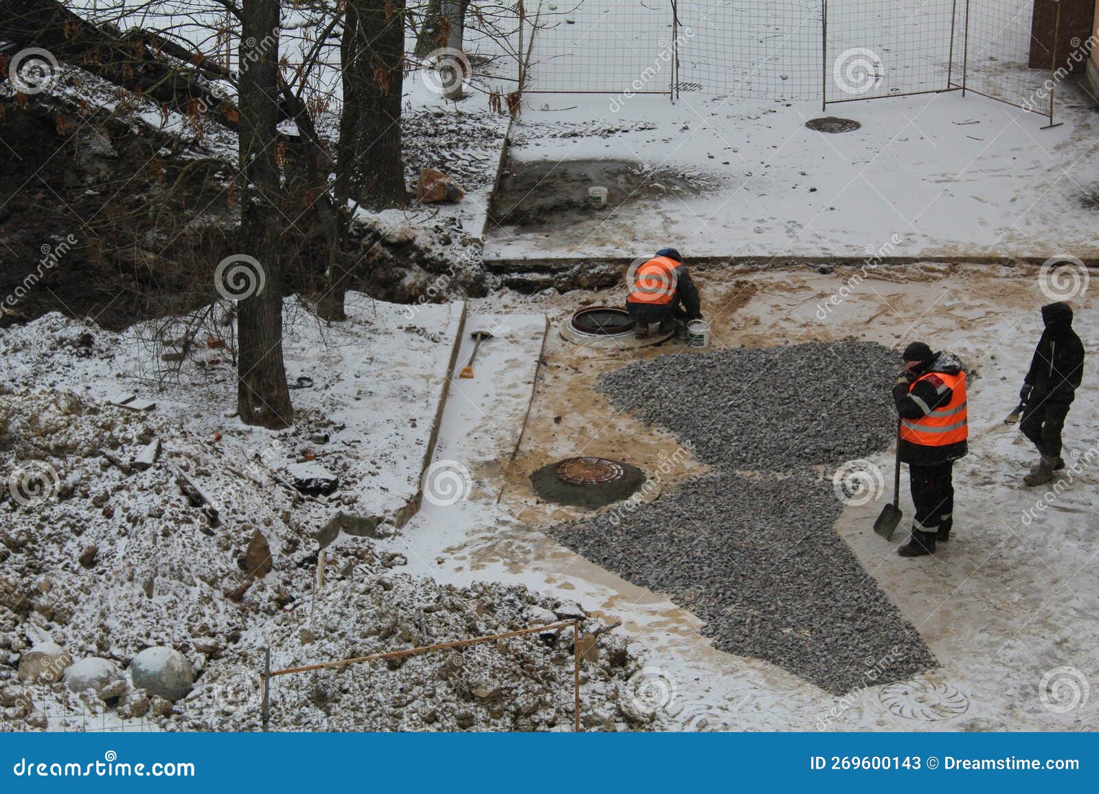 Workers on a Road Construction, Industry and Teamwork Editorial Stock ...