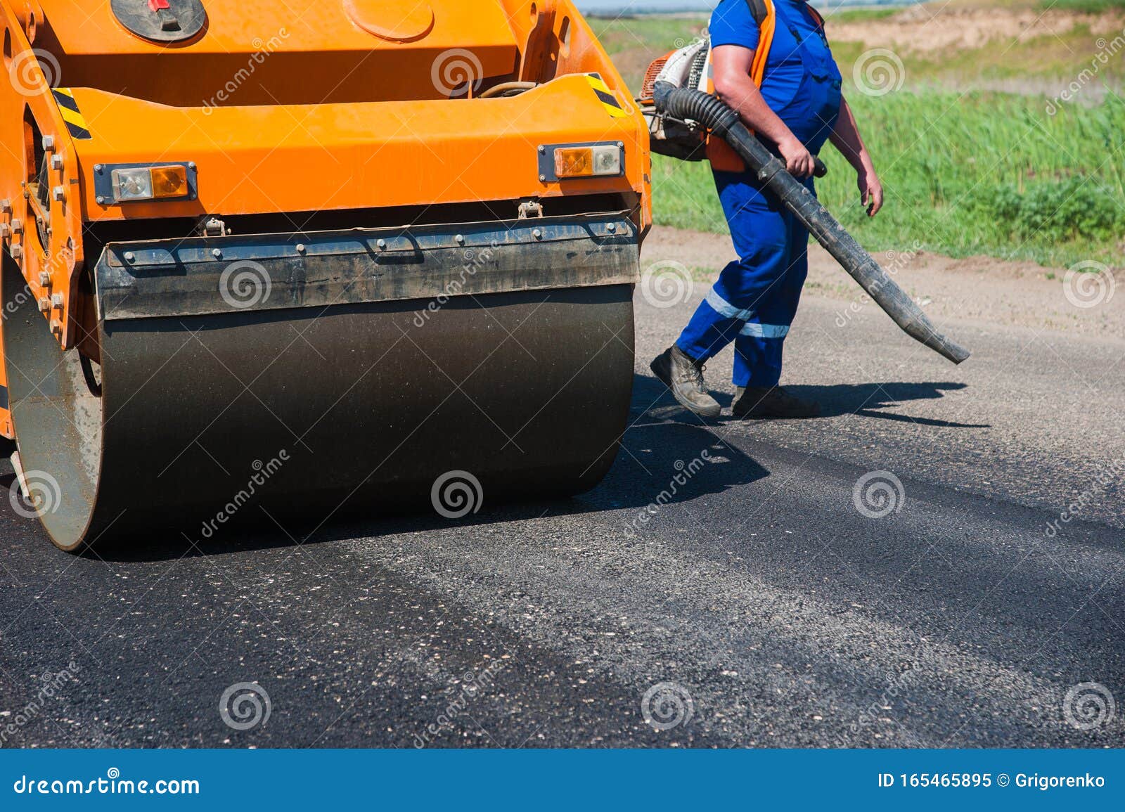 Workers on a Road Construction Stock Image - Image of worker, highway ...