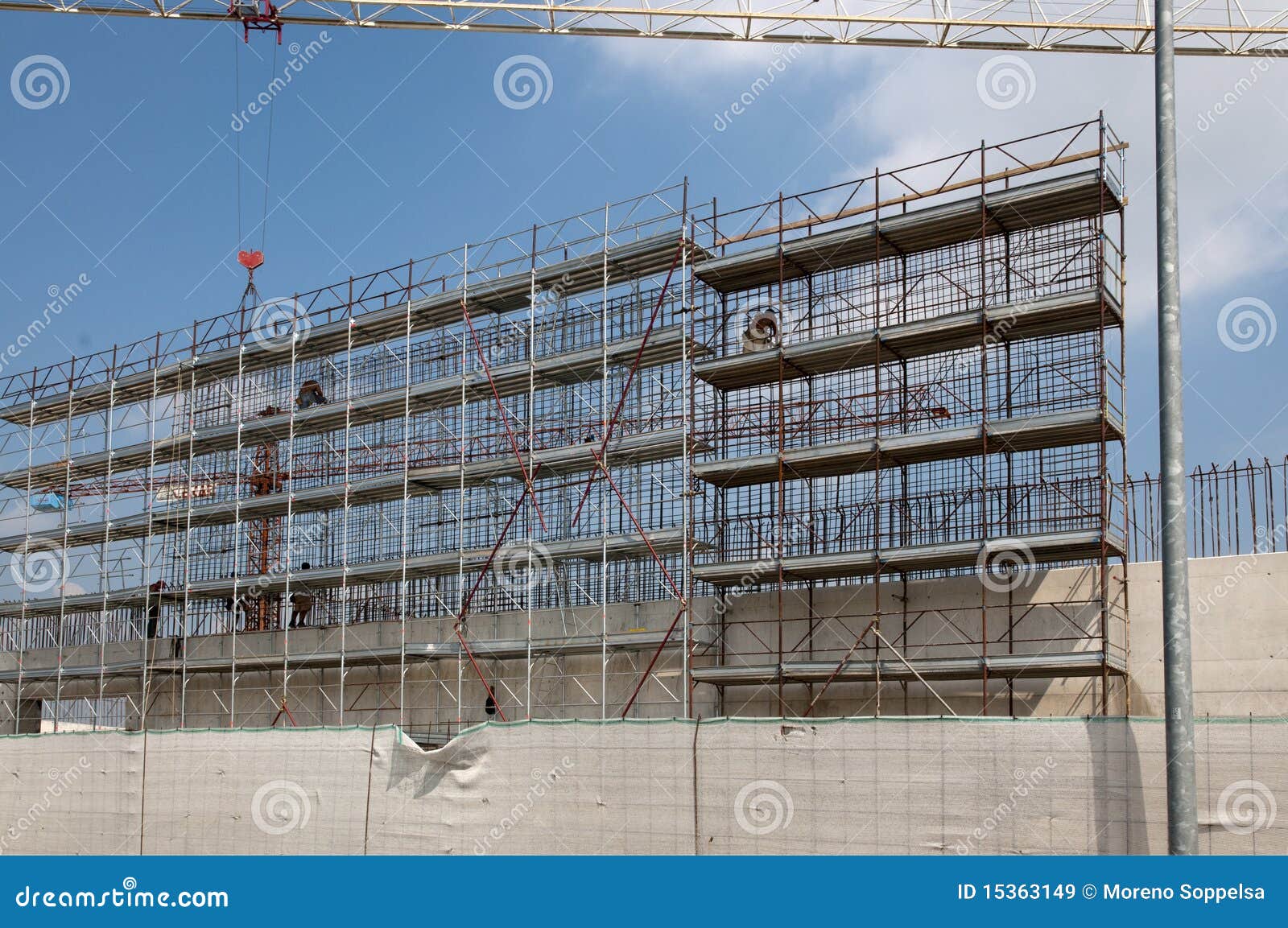 Workers on scaffolding stock image. Image of built, activity - 15363149