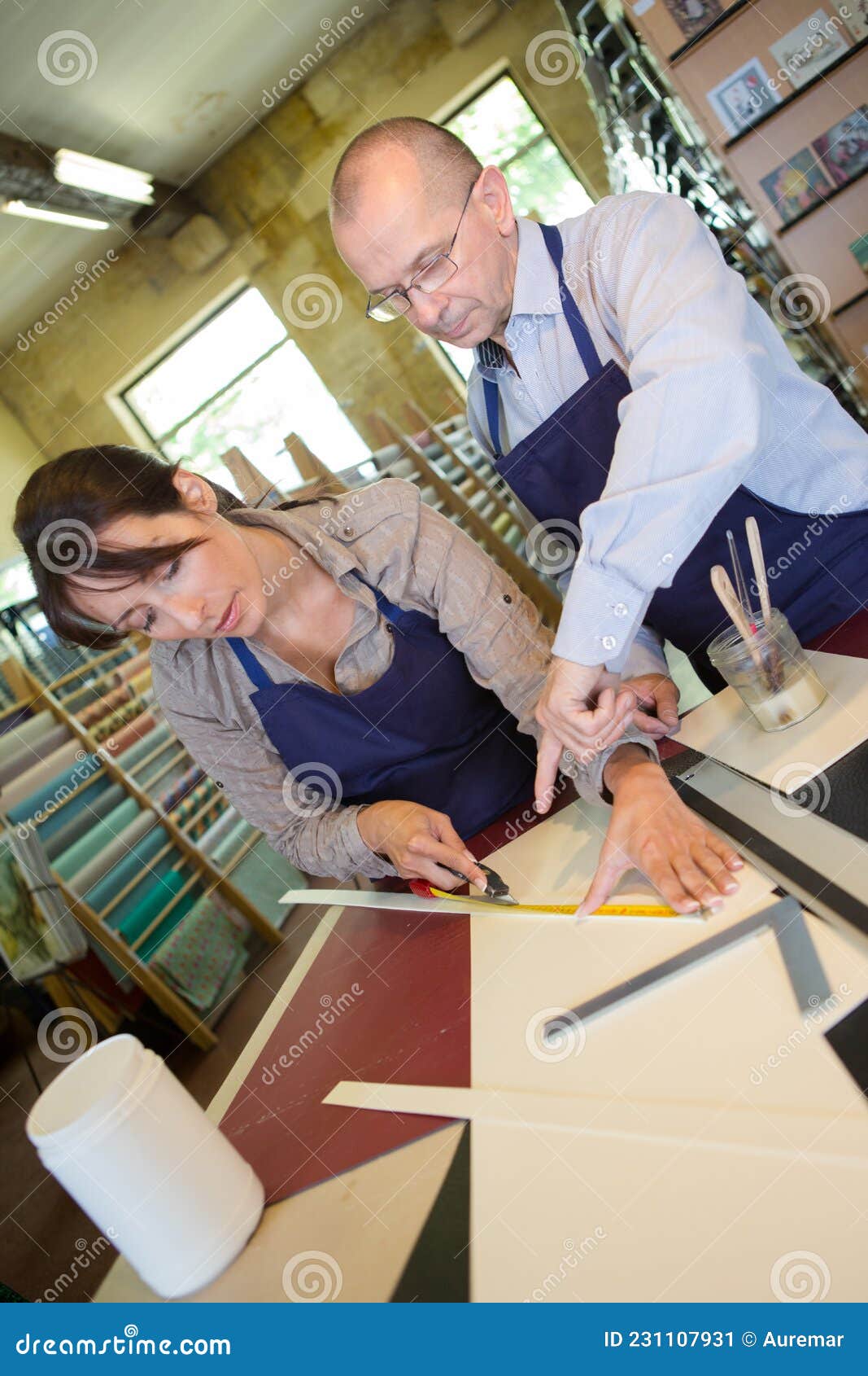 Workers with Screen Printing Screens Stock Image - Image of production ...