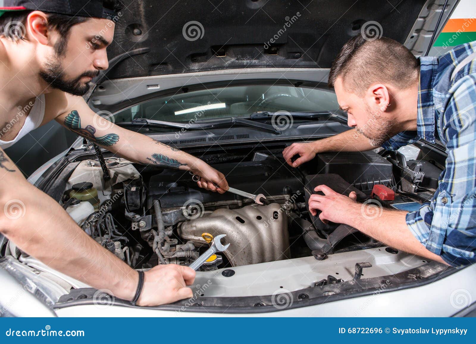 Workers at service station stock photo. Image of service - 68722696