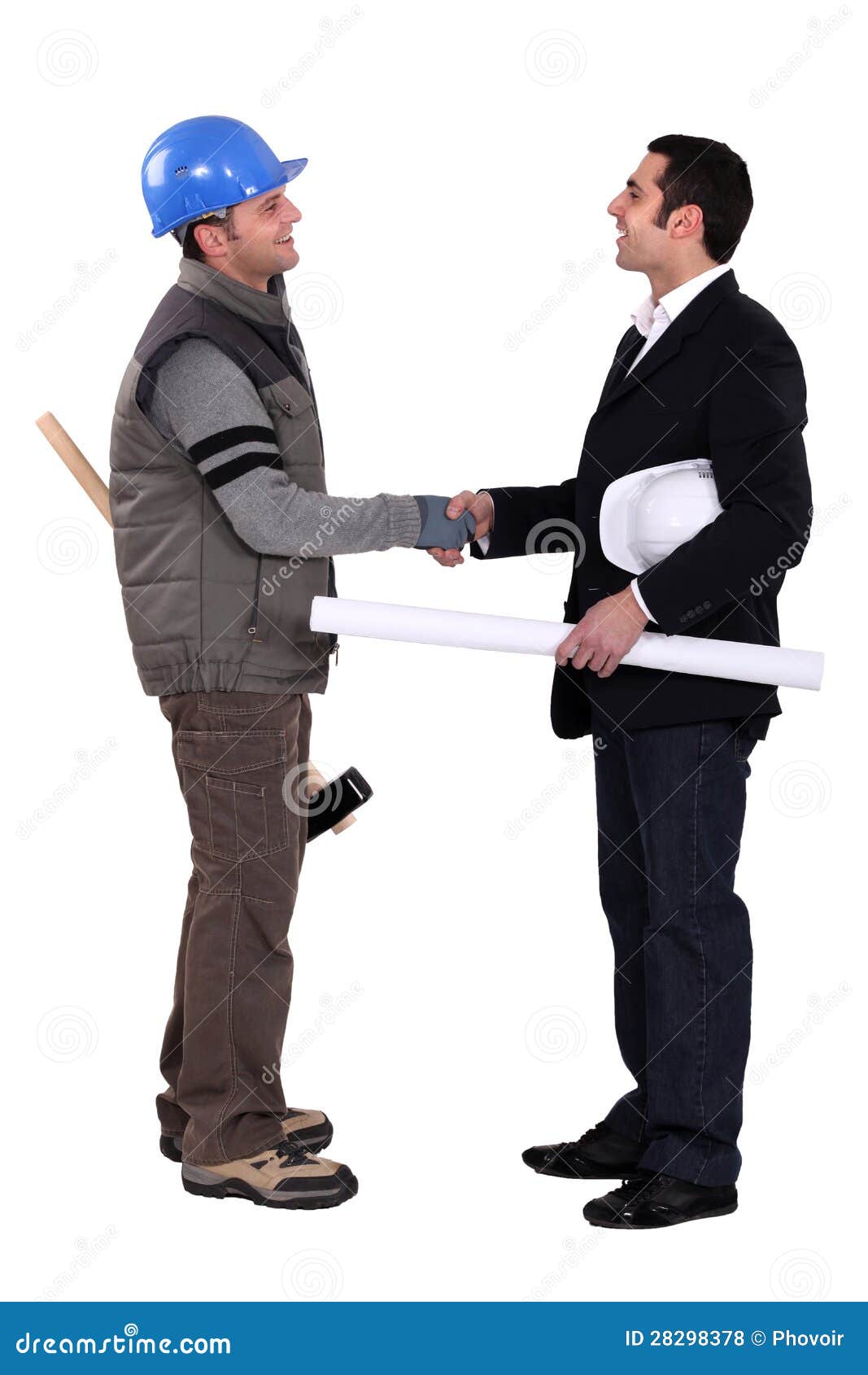 Workers shaking hands stock photo. Image of profile, decision - 28298378