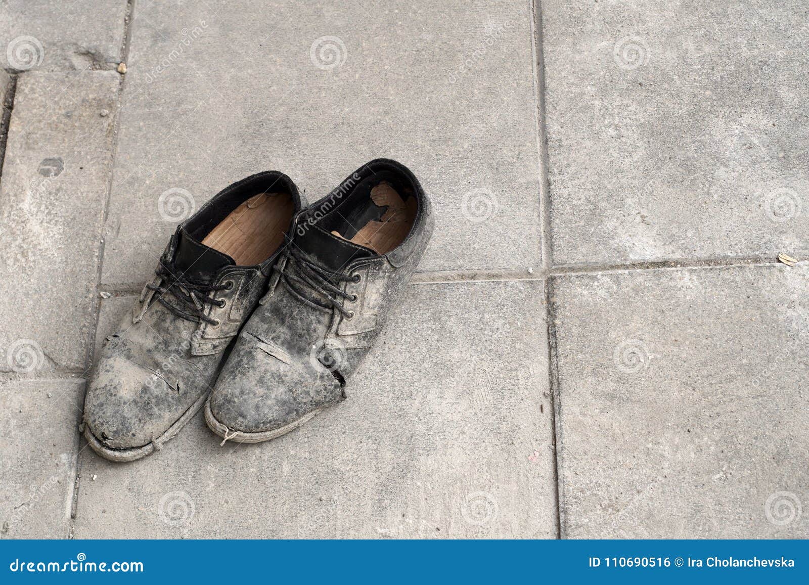 Workers shoes. stock photo. Image of damaged, ground - 110690516