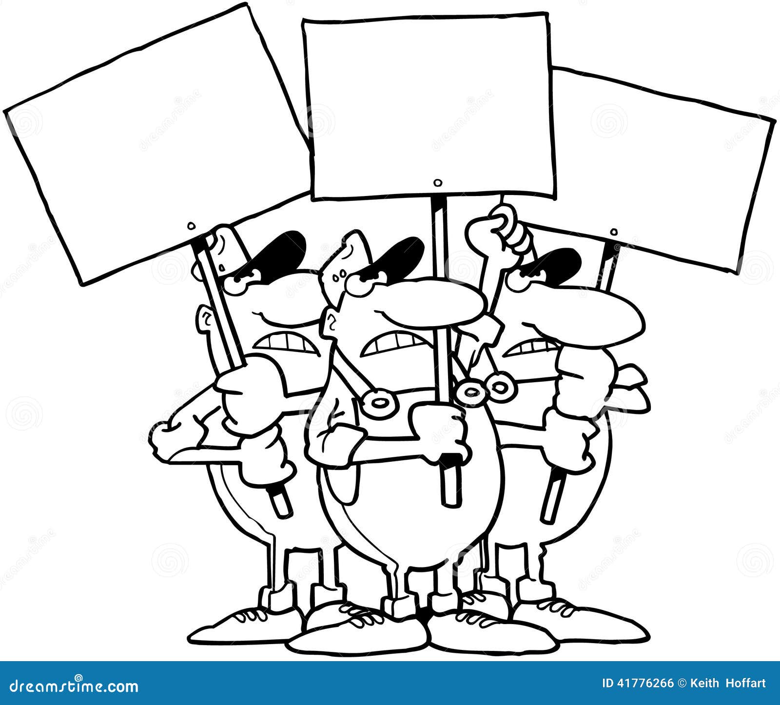 Workers with Signs Cartoon Vector Clipart Stock Vector - Illustration ...