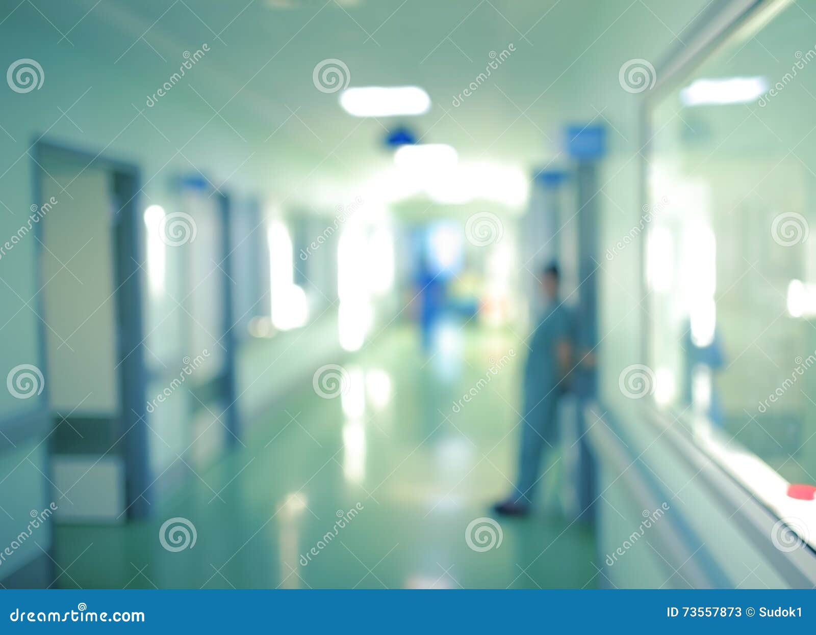 Workers Silhouette in Hospital Corridor, Unfocused Background Stock ...